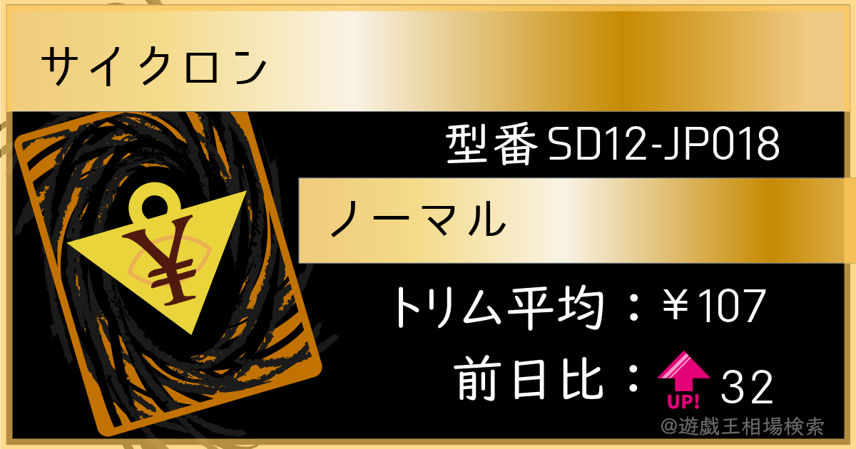 サイクロン - ノーマル/SD12-JP018 - トリム平均・レアリティ一覧 - 遊戯王相場検索
