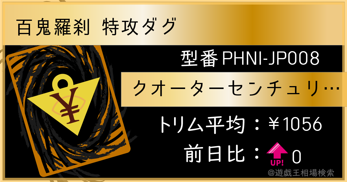 百鬼羅刹 特攻ダグ - クオーターセンチュリーシークレット/PHNI-JP008 - トリム平均・レアリティ一覧 - 遊戯王相場検索